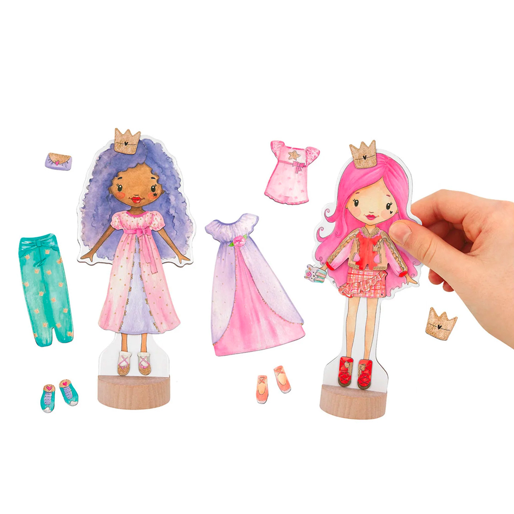 Princess Mimi and Lulu Magnetic Dress Up Dolls 35 Piece Activity Set ...