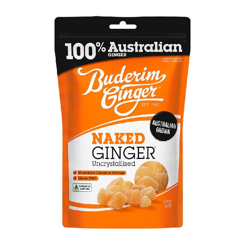 Buderim Ginger Naked Ginger Pouch 200gm - Simply For Me
