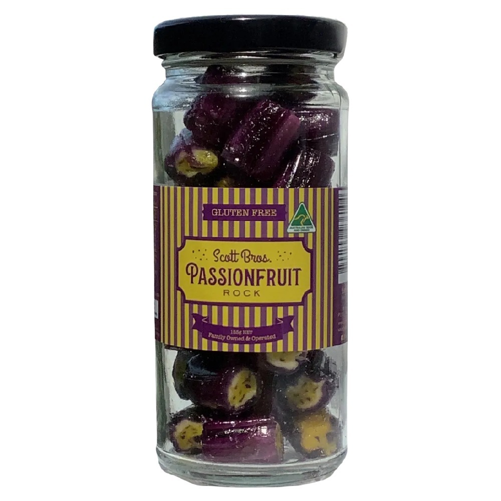 Scott Bros Candy Vintage Passionfruit Rock Boiled Sweets Jar 155g Aust ...