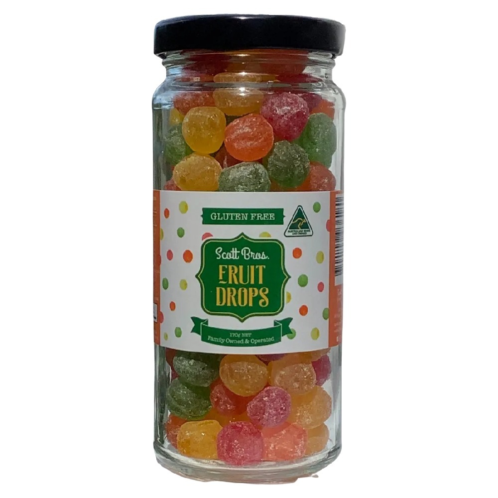 Scott Bros Candy Vintage Fruit Drops Boiled Sweets Jar 155g Aust Made ...